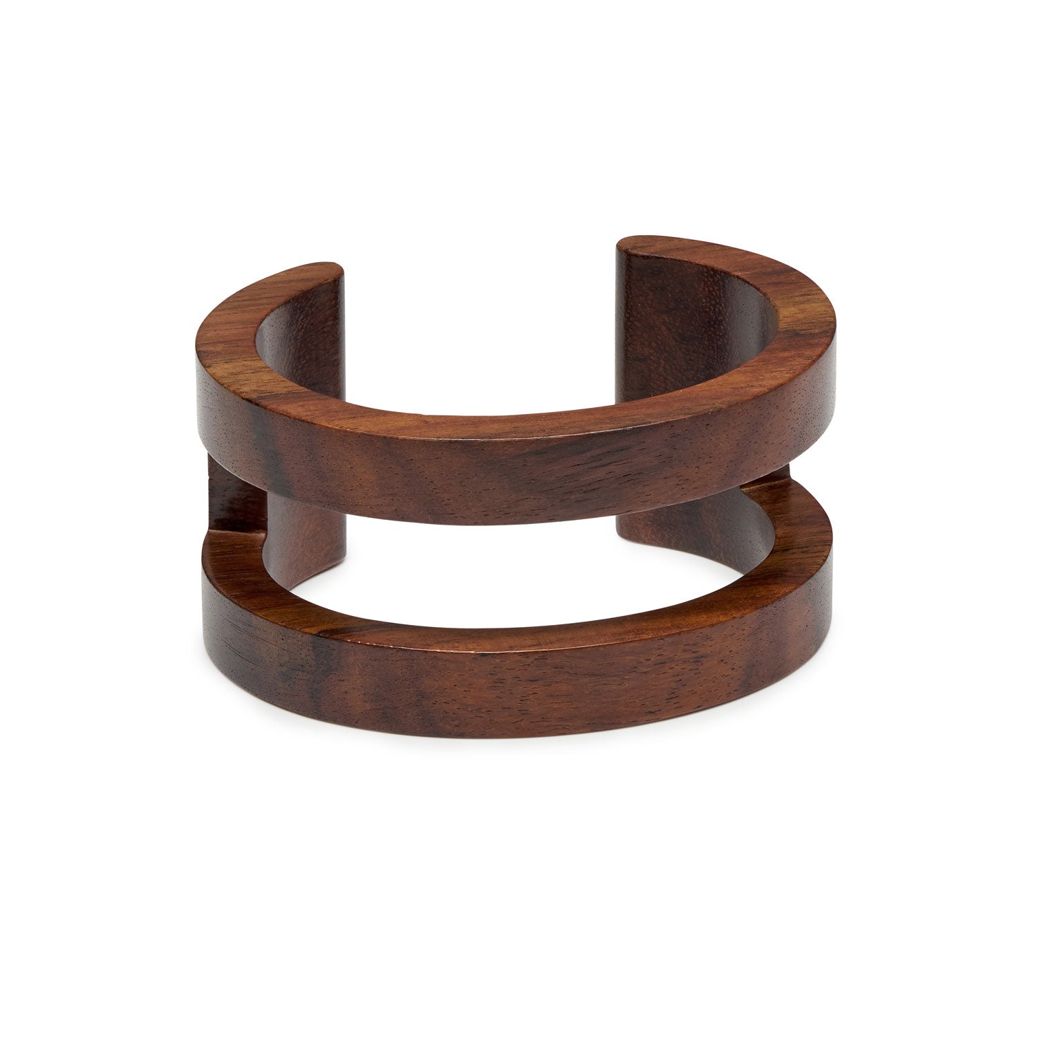 Brown wood cut out cuff | Branch Jewellery